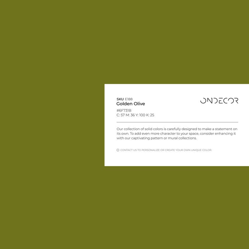Golden Olive Wallpaper in a Warm Olive Green on Cream - Peel and Stick ...