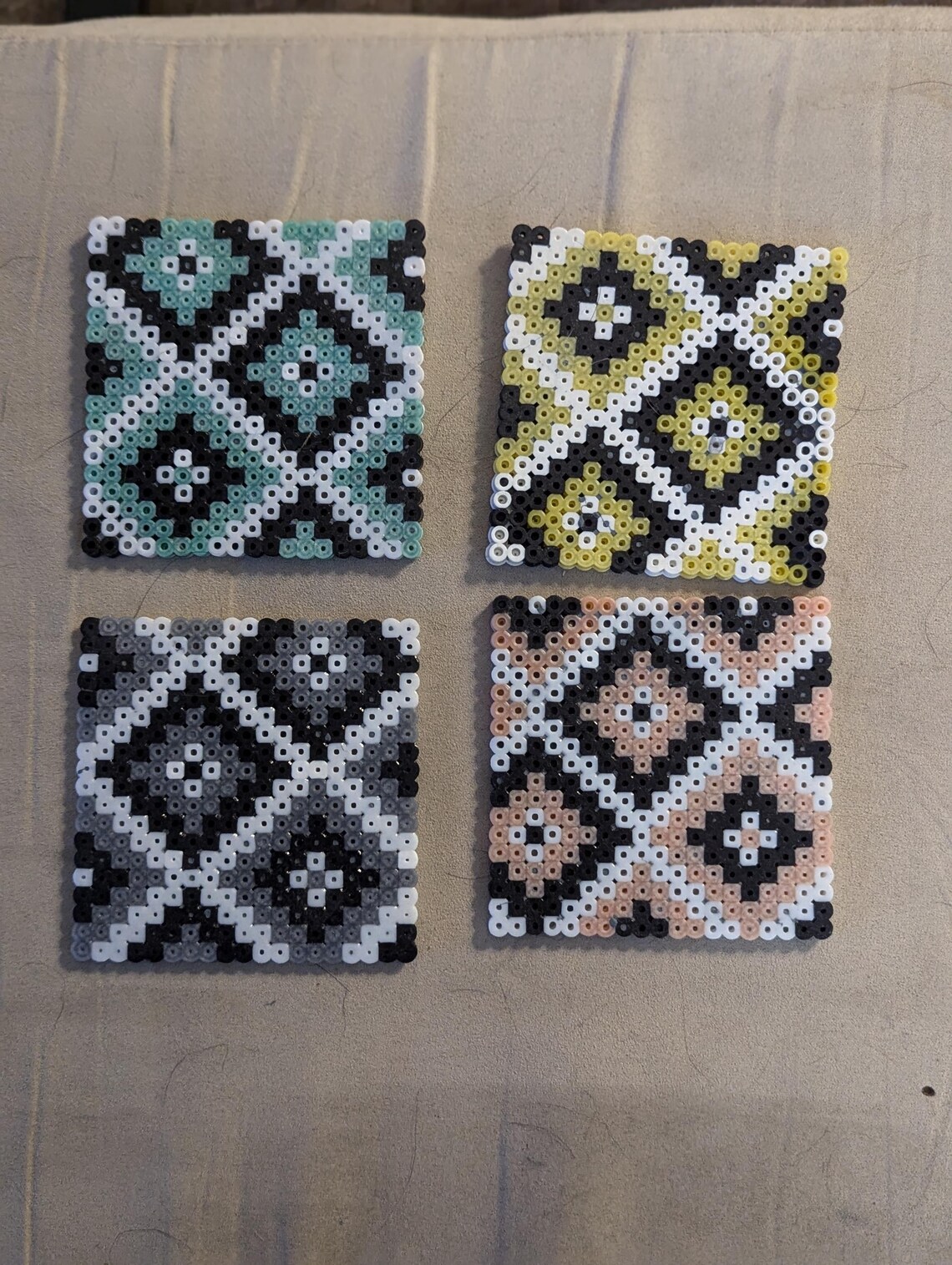 Super Cute Pearler Bead Coaster Set - Etsy
