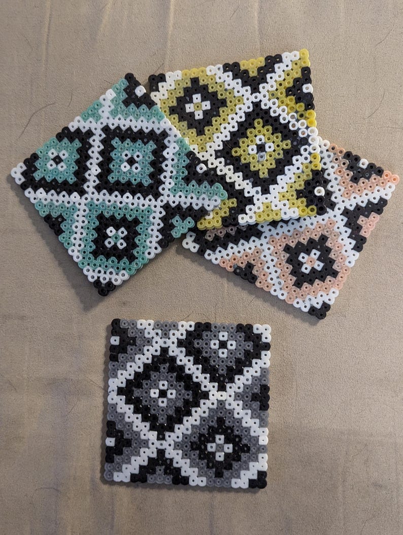 Super Cute Pearler Bead Coaster Set - Etsy