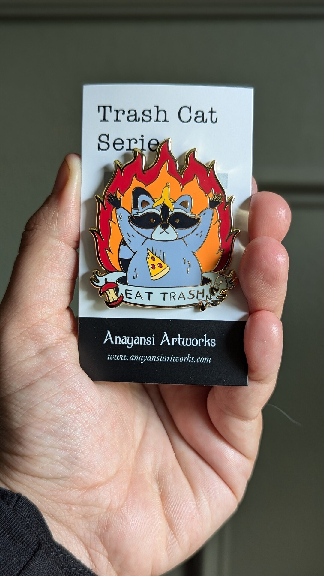 Hard Enamel Raccoon Trash Fire “eat Trash” Pin | Trash Panda Pin ...