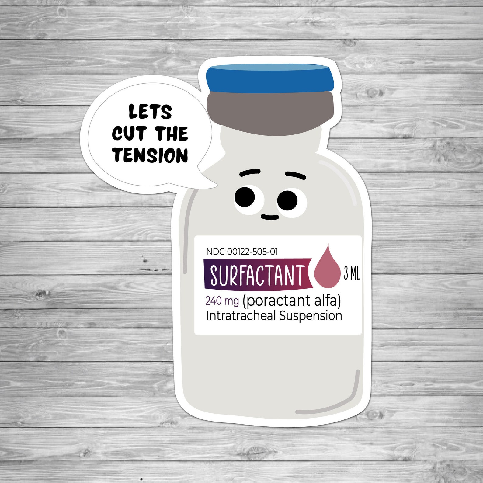 NICU Vinyl Sticker Surfactant Nicu Sticker Nicu Nurse - Etsy