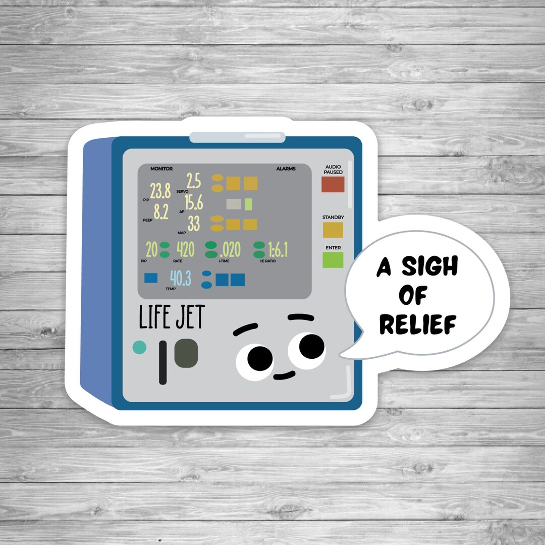 NICU Vinyl Sticker 3.0 Jet Ventilator Sigh of Relief NICU - Etsy