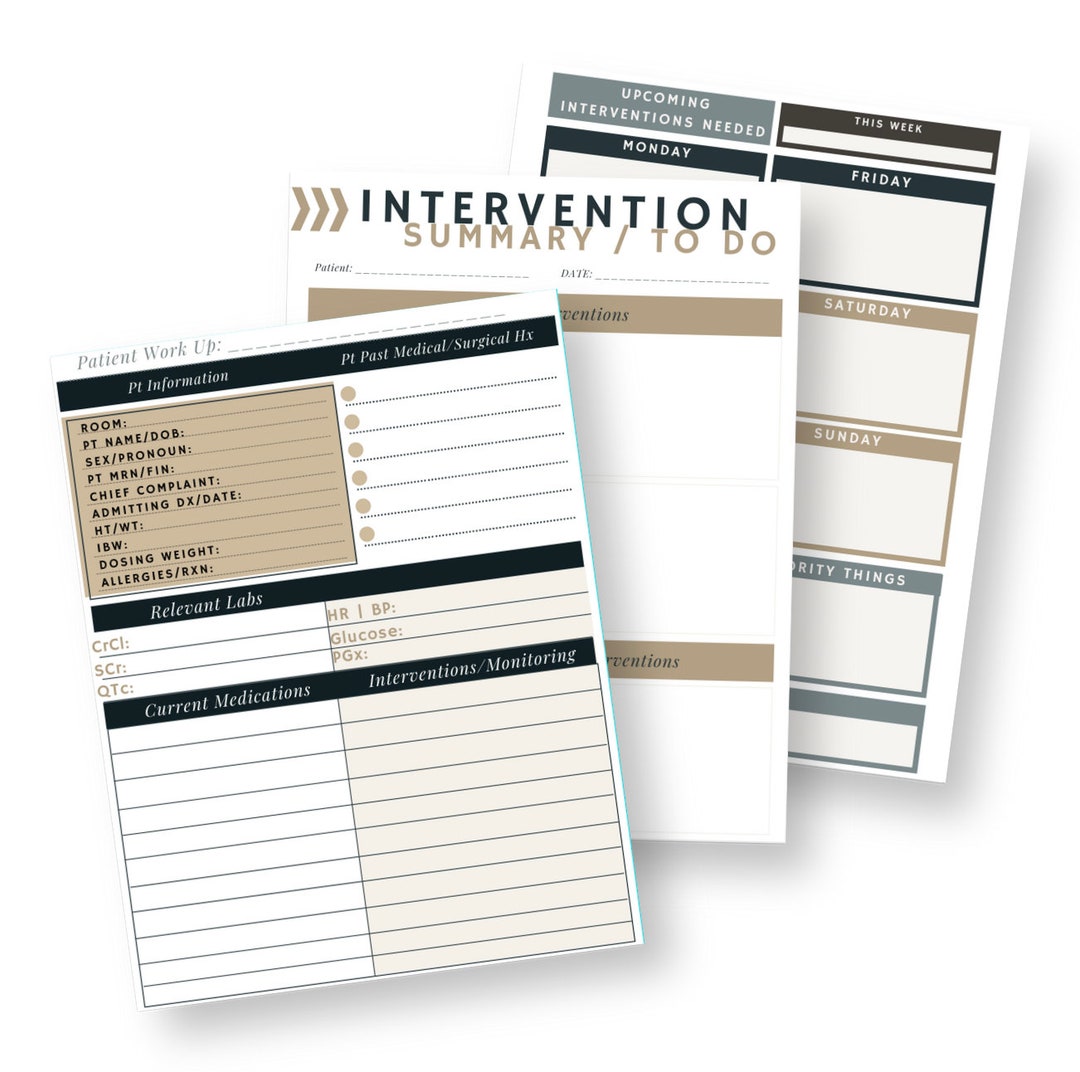 Patient Work up Form - Pharmacist - Etsy