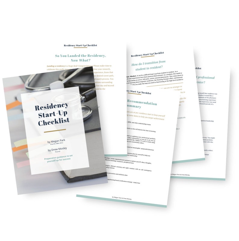 Pharmacy Residency Start up Checklist - Etsy