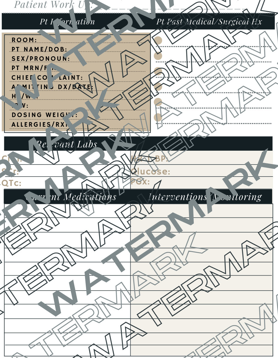 Patient Work up Form - Pharmacist - Etsy
