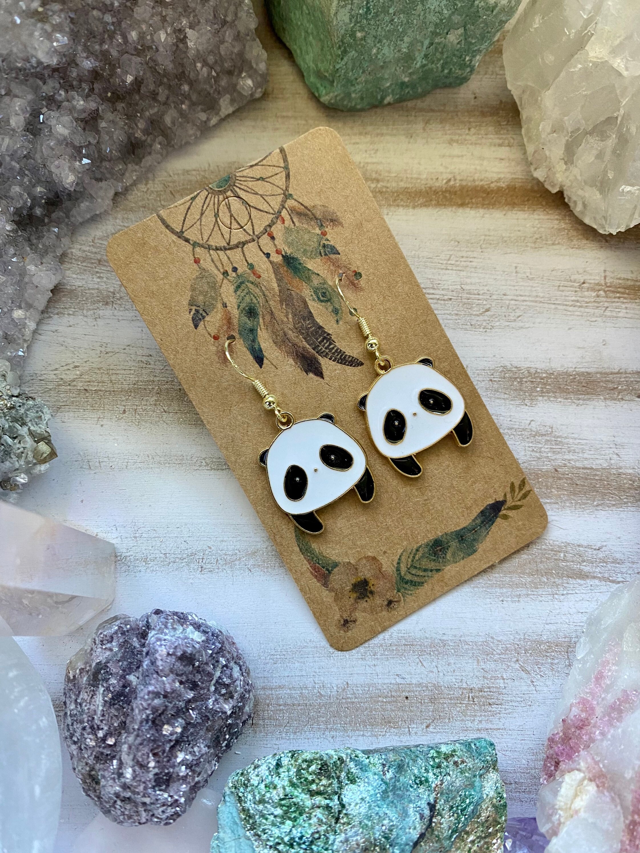 PANDA BEAWS Kawaii Pandas Dangling Earring Set - Etsy