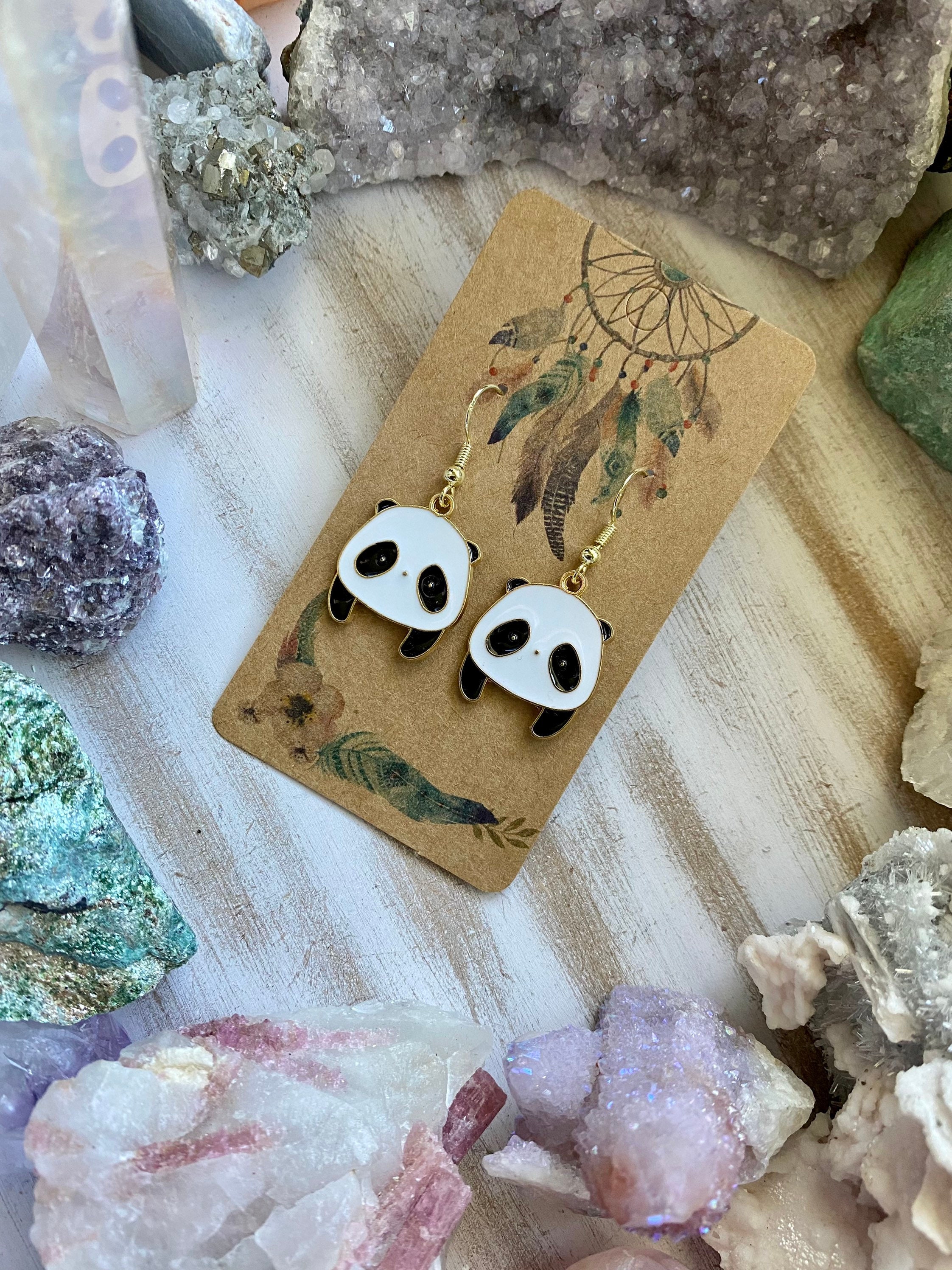 PANDA BEAWS Kawaii Pandas Dangling Earring Set - Etsy