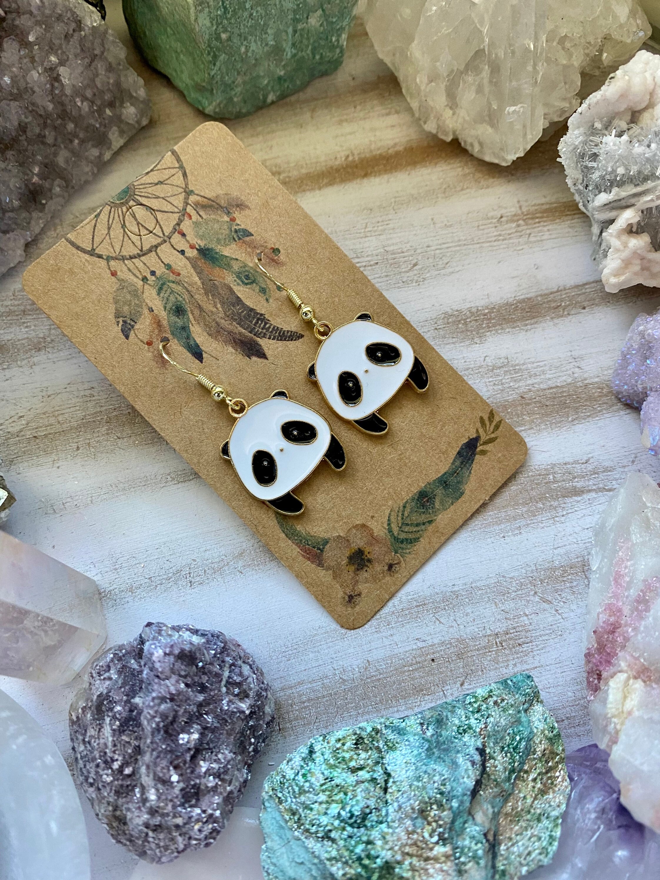 PANDA BEAWS Kawaii Pandas Dangling Earring Set - Etsy