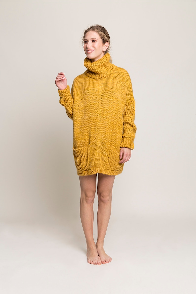 Turleneck sweater, Wool jumper, chunky turtleneck sweater, Wool dress ...