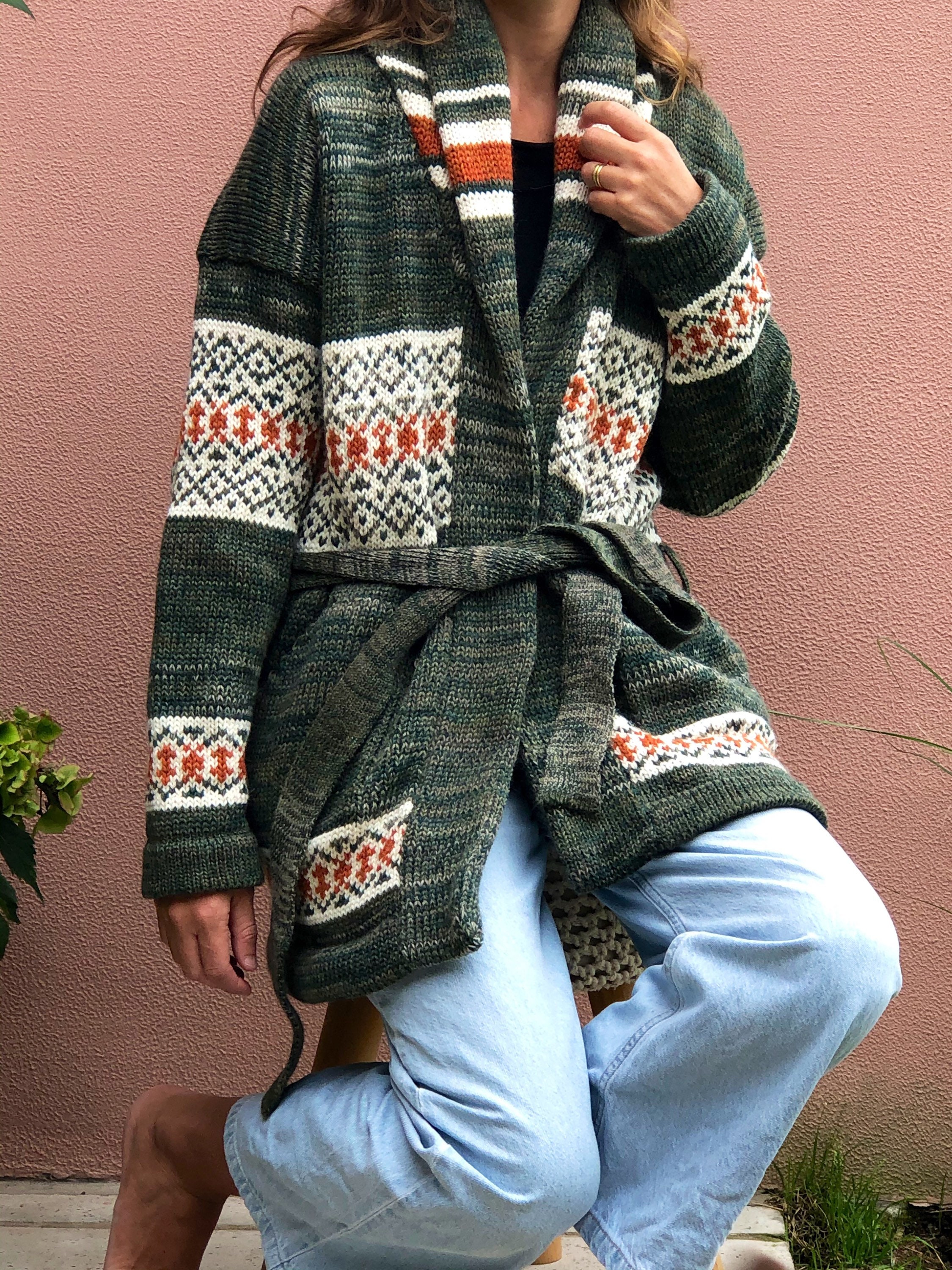Belted Wool Cardigan for Women Marilyn Monroe Sweater - Etsy