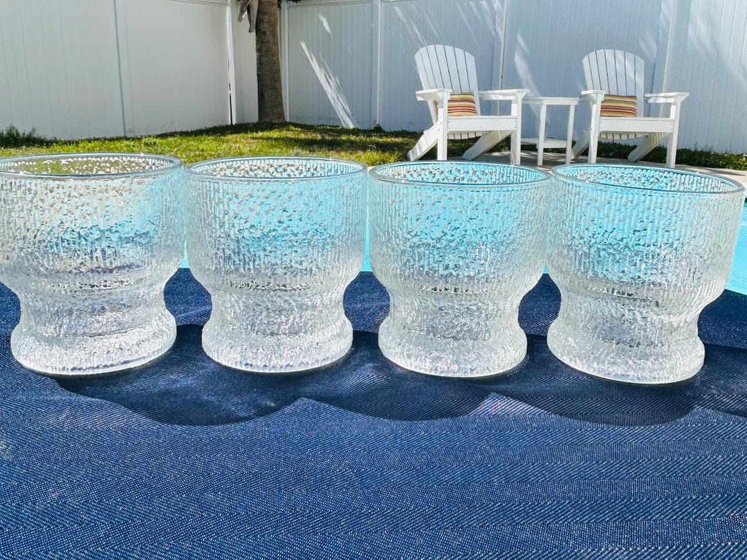 Finlandia “tree Bark” Molded Crystal Footed Double Old-fashion DOF ...
