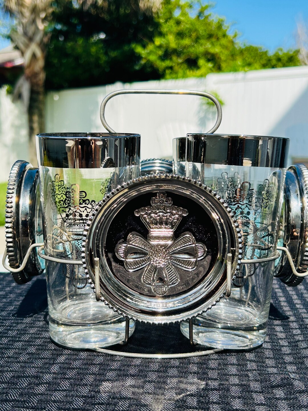 Vintage Vitreon Queen’s Lusterware Highball Glasses and Coasters With ...