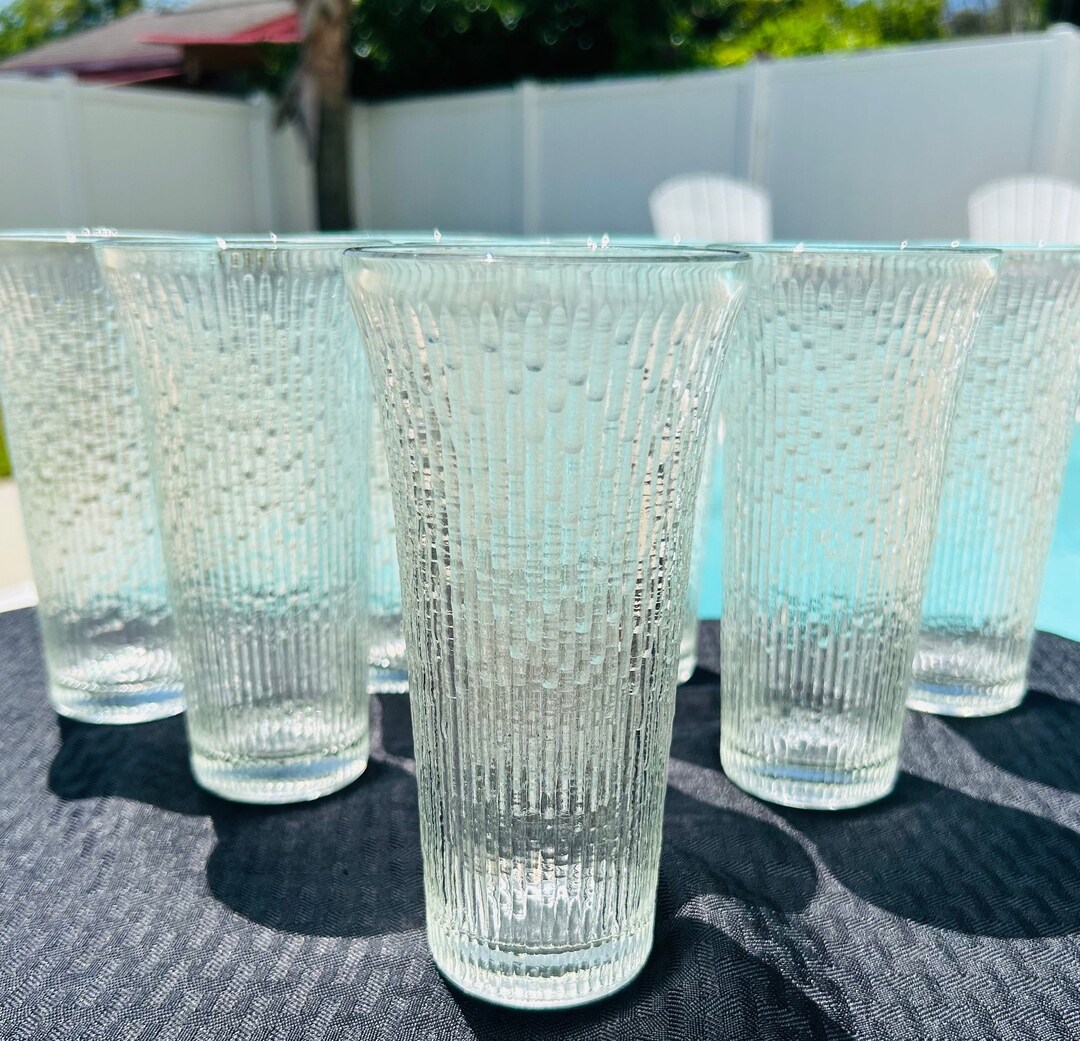 1960s Finlandia “tree Bark” Molded Crystal Collins Glasses (8) - Etsy