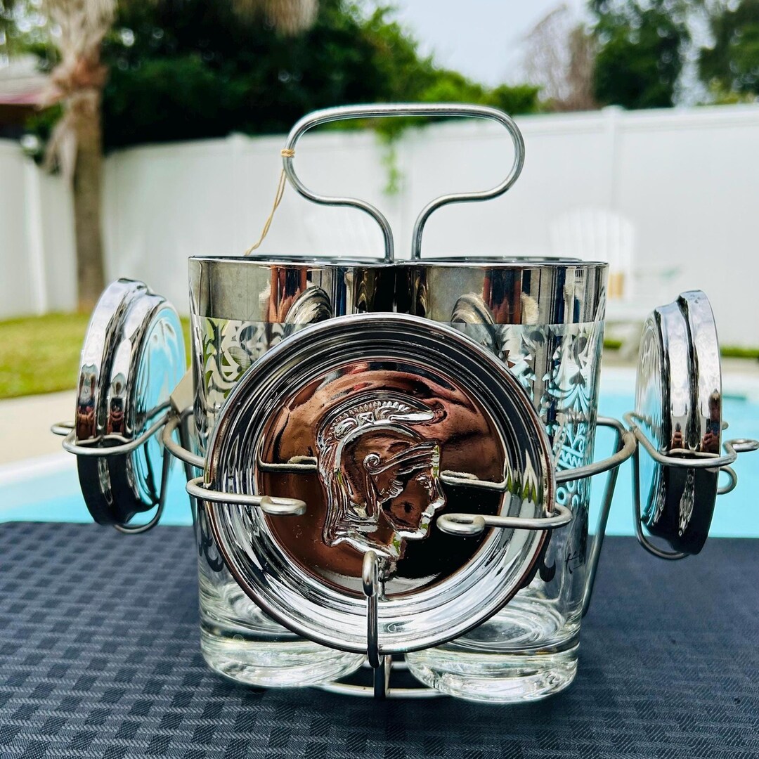 Vintage Vitreon Queen’s Lusterware Highball Glasses and Coasters With ...