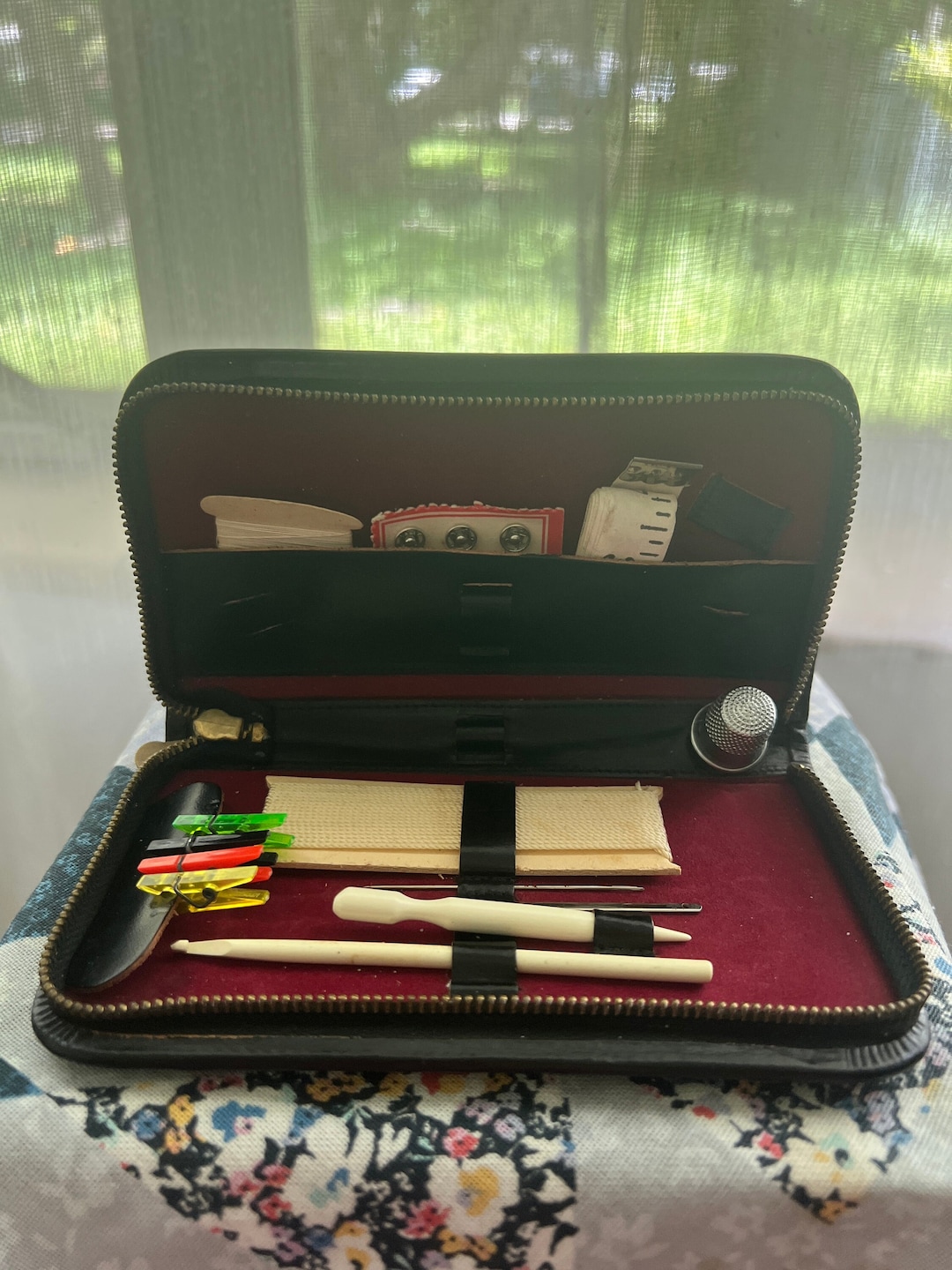Vintage Sewing Kits With Original Tools Faux Leather - Etsy