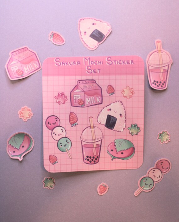 Kawaii Sakura Mochi Stickers for Journaling Scrapbooking - Etsy