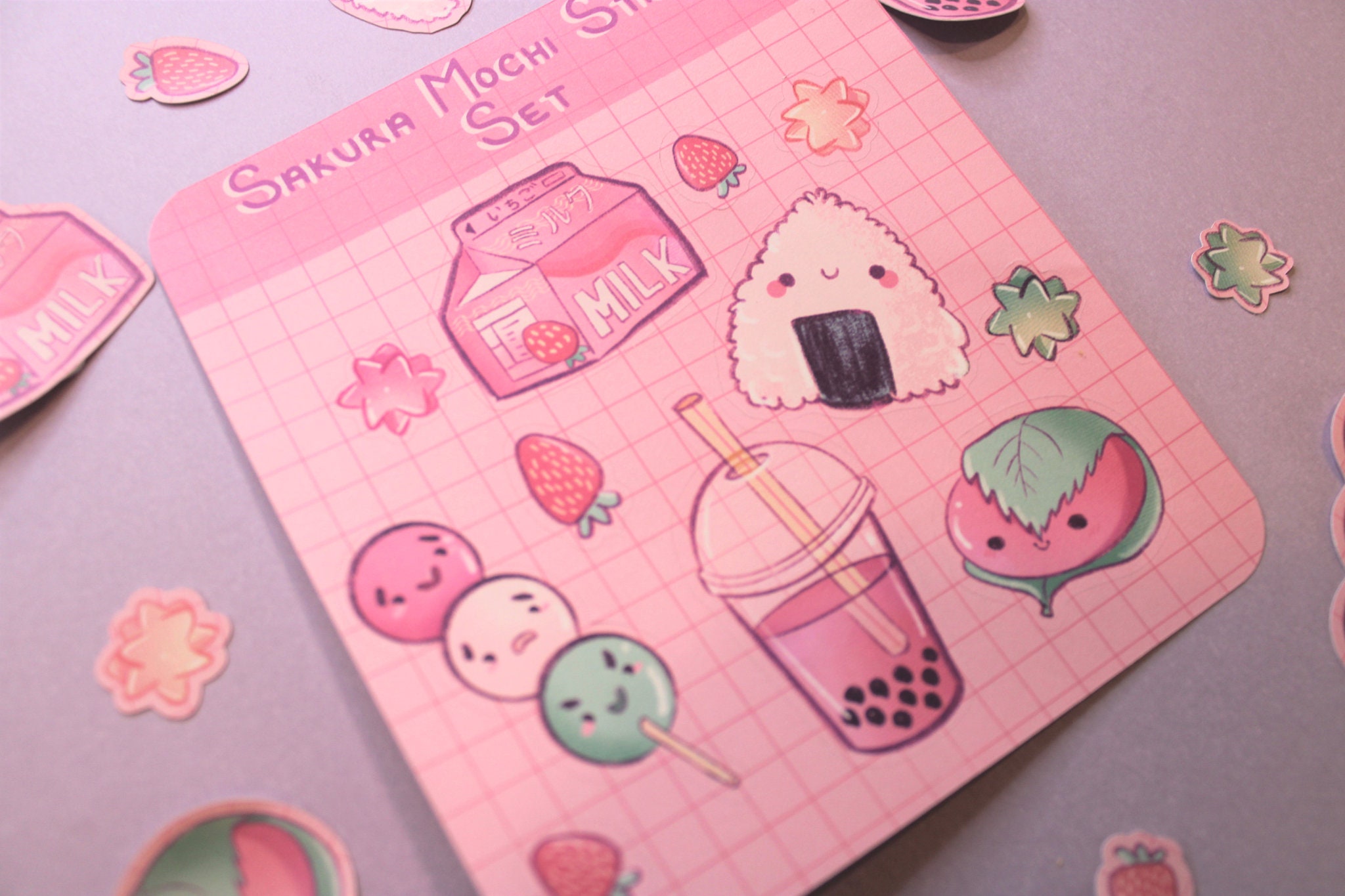 Kawaii Sakura Mochi Stickers for Journaling Scrapbooking Japanese Gift ...