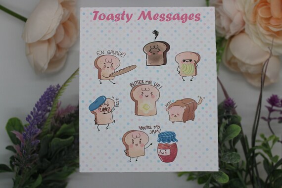 Puns, Gift idea, planner, stationary Toasty Messages Toast Sticker ...