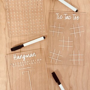 Reusable Acrylic Kids Travel Game Boards // Car Ride Games // Dot Game ...