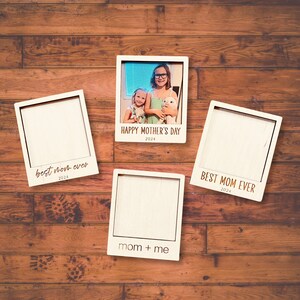 Mother's Day Gift Wood Polaroid Picture Frame Magnet | Wooden Magnetic ...