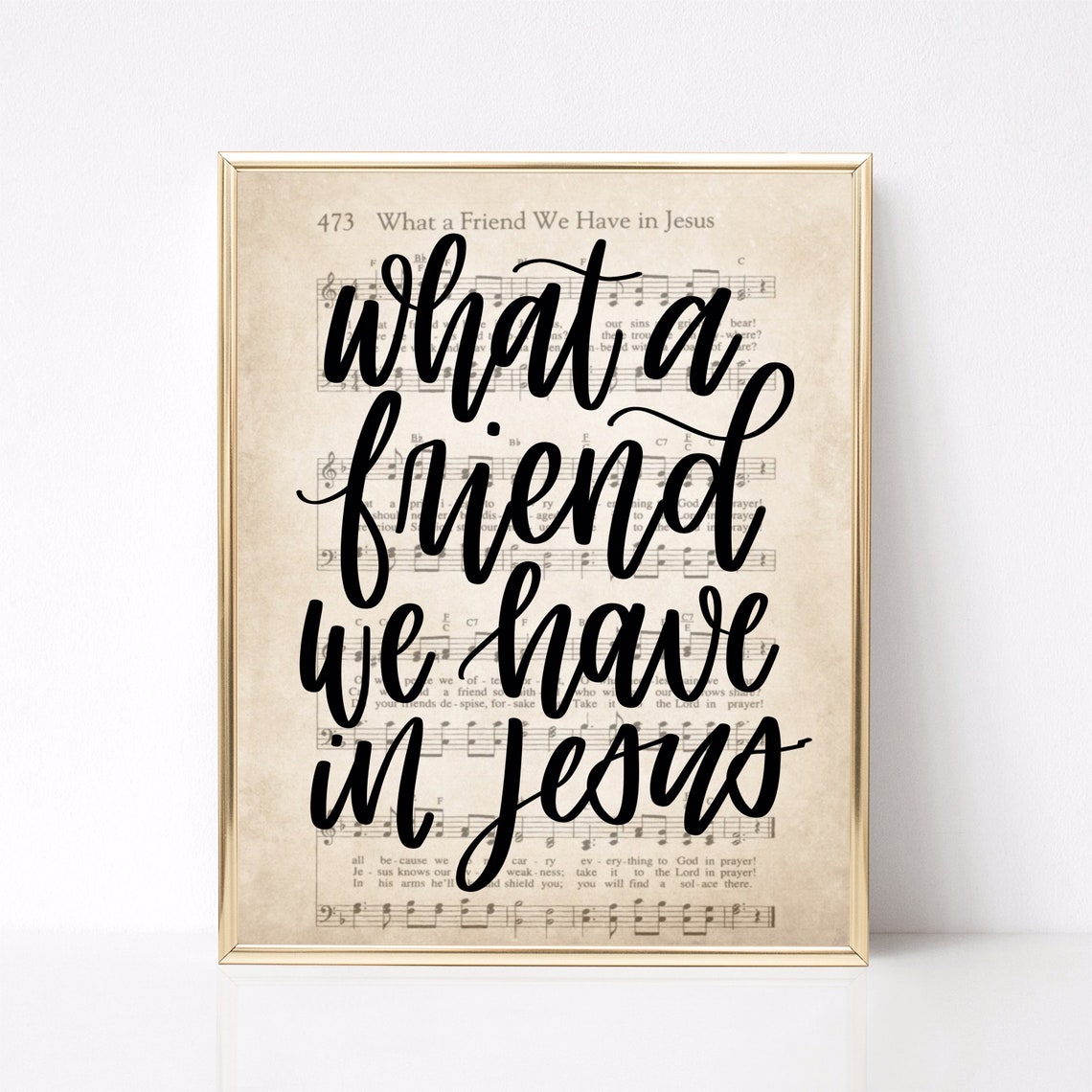 What a Friend We Have in Jesus Hymn Print // Hymn Wall Art // - Etsy