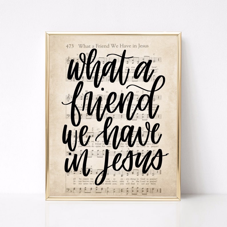 What a Friend We Have in Jesus Hymn Print // Hymn Wall Art // - Etsy