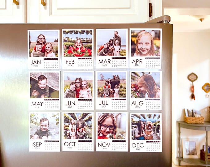 Custom Photo Magnet Calendar 2026 | Personalized Fridge Calendar ...