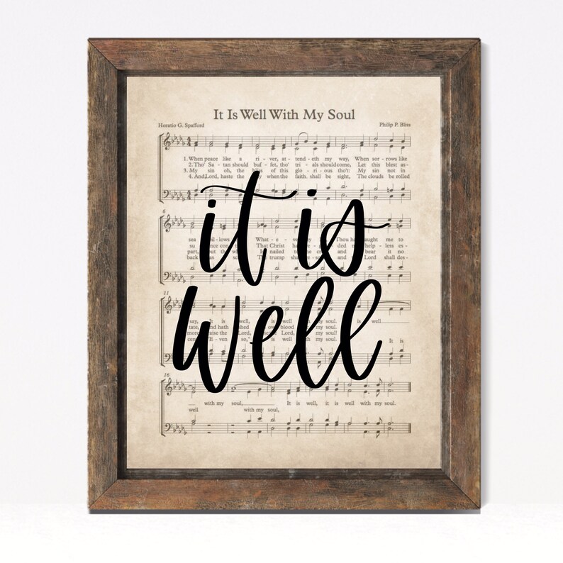 It is Well Hymn Print // Hymn Wall Decor // Hymn Print // Gift - Etsy