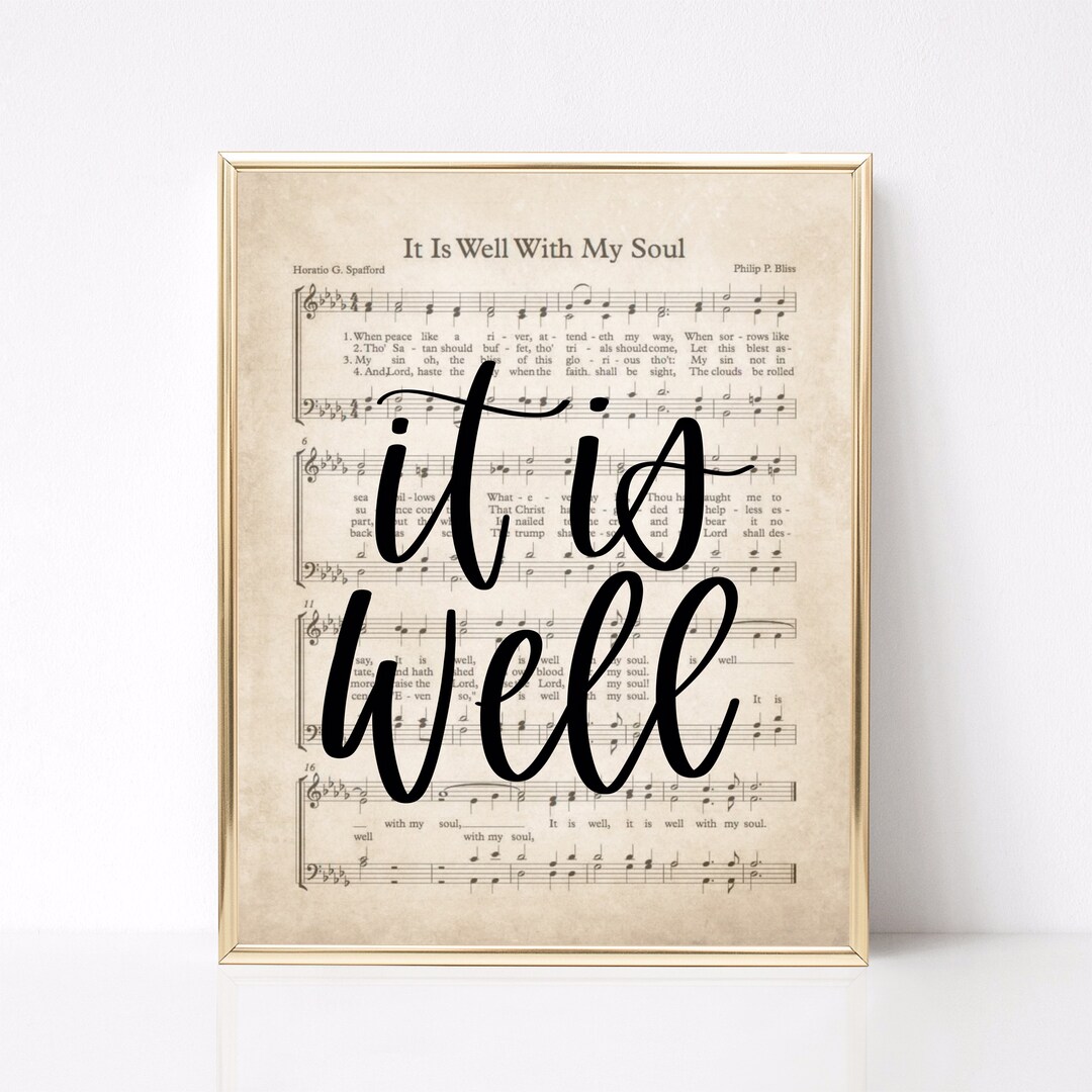 It is Well Hymn Print // Hymn Wall Decor // Hymn Print // Gift for Her ...