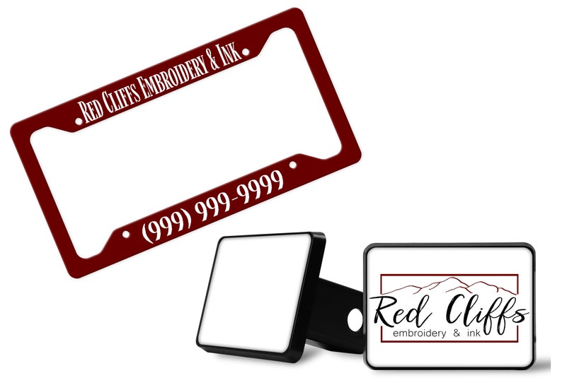Custom License Plate Frame Trailer Hitch Cover Set Personalize - Etsy