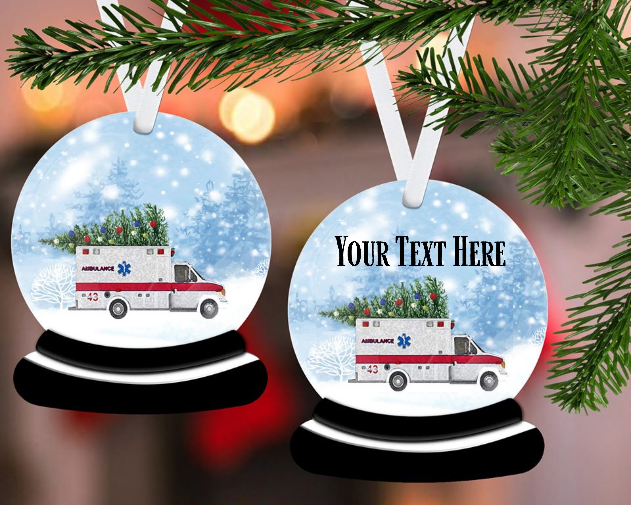 First Responders Two Sided Snow Globe Christmas Ornament - Etsy