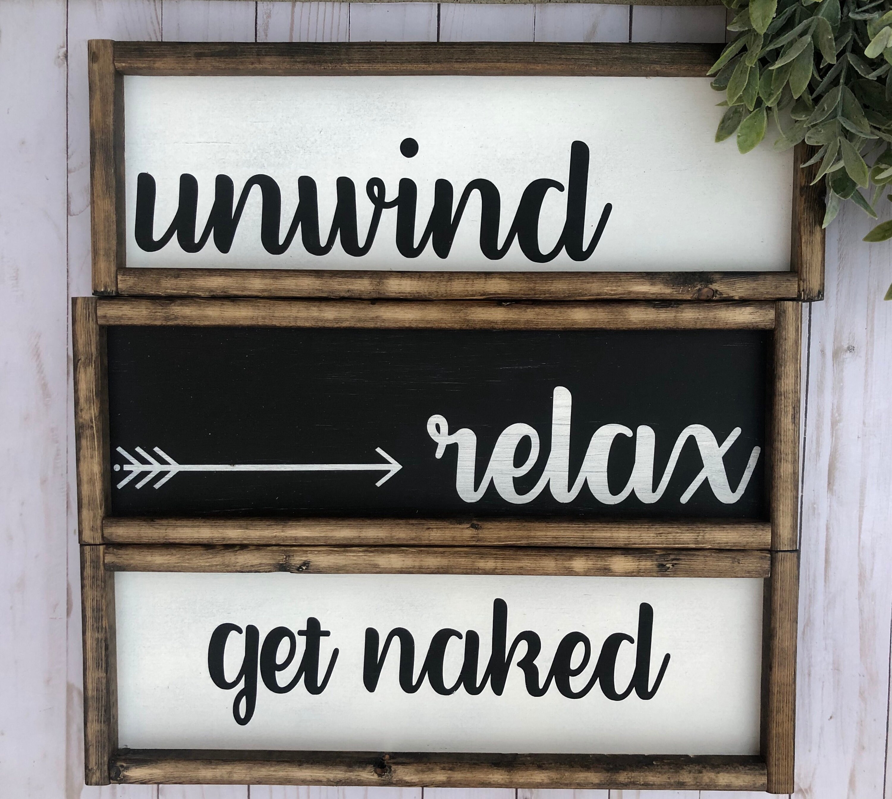 Relax Unwind Get Naked Sign Wood Signs Signs With Quotes Etsy