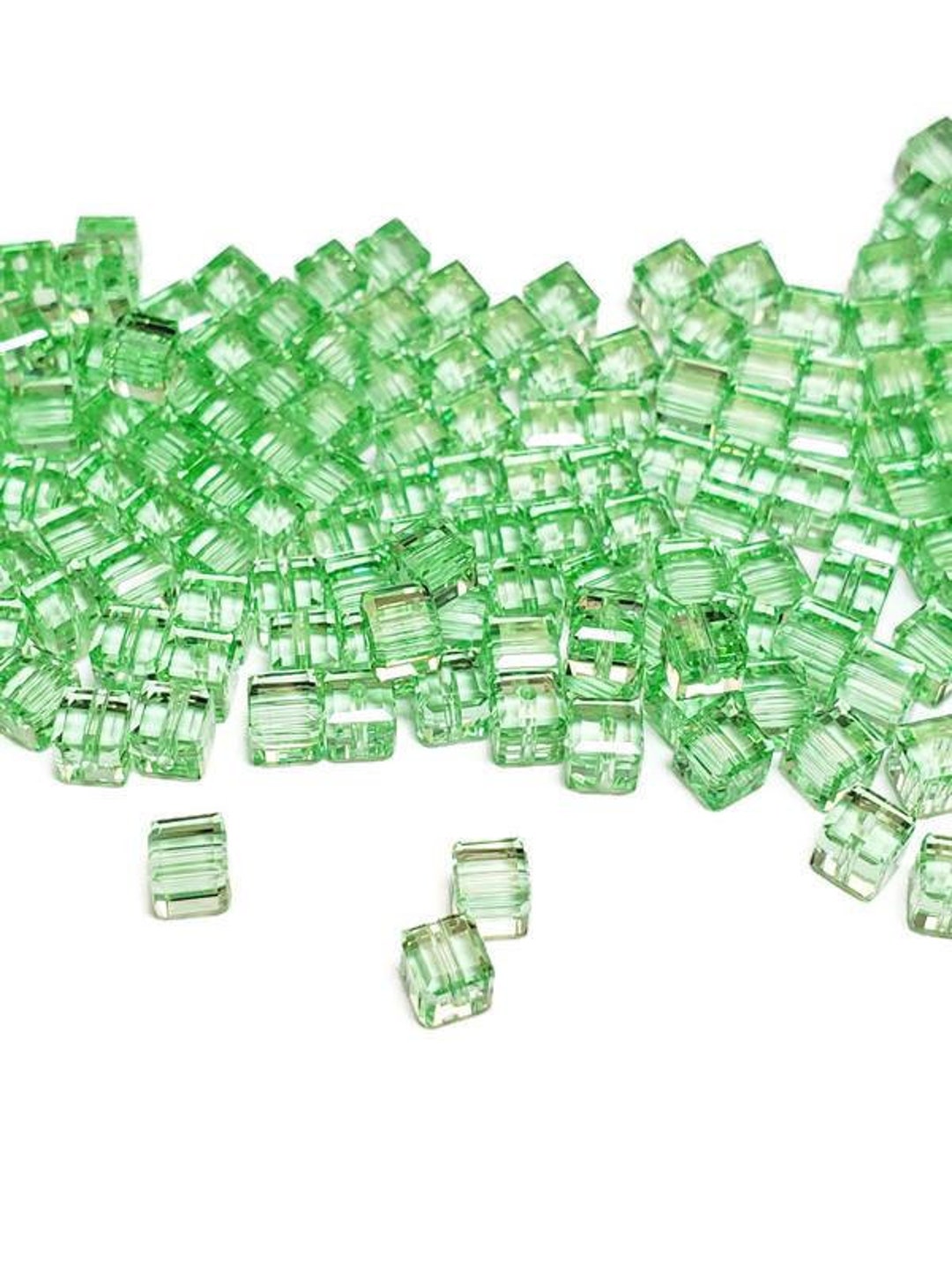 4mm Chrysolite Swarovski Crystal Article 5601 Cube Beads, 12pcs - Etsy