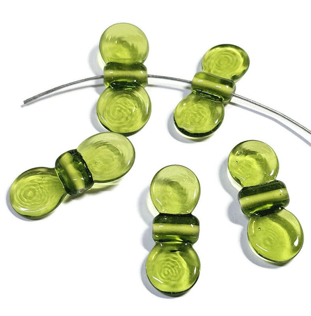 Czech Artisan Wing or Propeller Handmade Glass Lampwork Bead, 4 Pieces ...