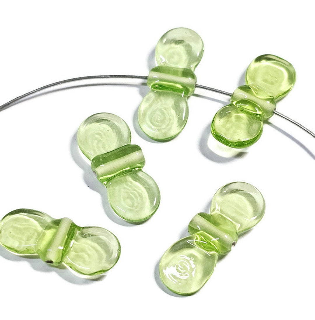 Czech Artisan Wing or Propeller Handmade Glass Lampwork Bead, 4 Pieces ...