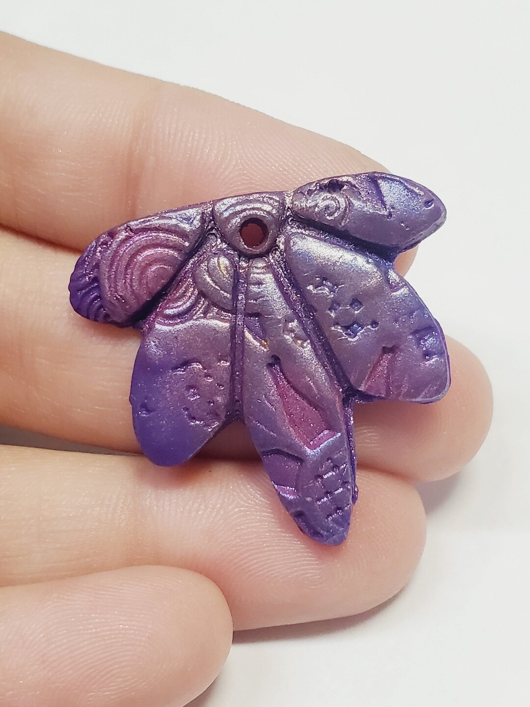 Artisan Hand Created and Textured Polymer Clay Cabochon, Clay Artisan ...
