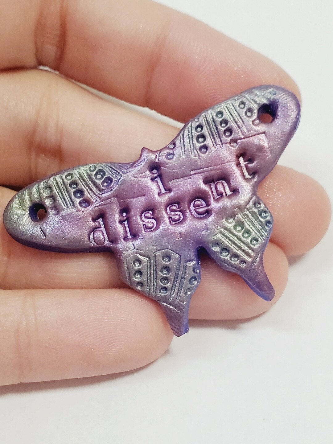 Artisan Hand Created and Textured Polymer Clay Cabochon, Clay Artisan ...
