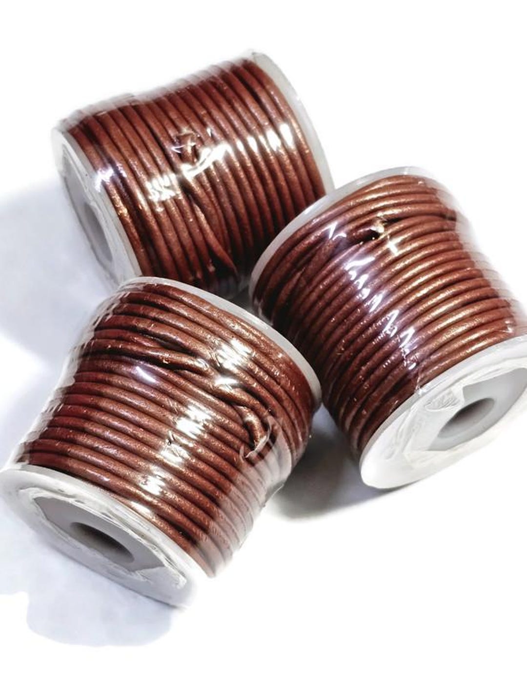 Metallic Russet Genuine Leather Round Cording, 10 Meters, Approx 32 ...
