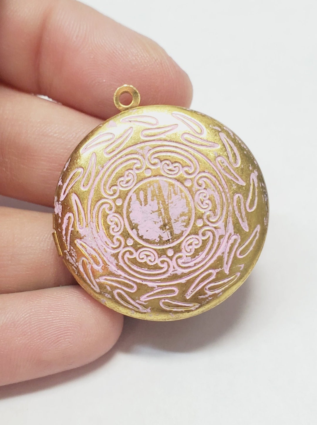 35mm Artisan Hand Altered Painted Metal Locket Pendant, 1pc - Etsy