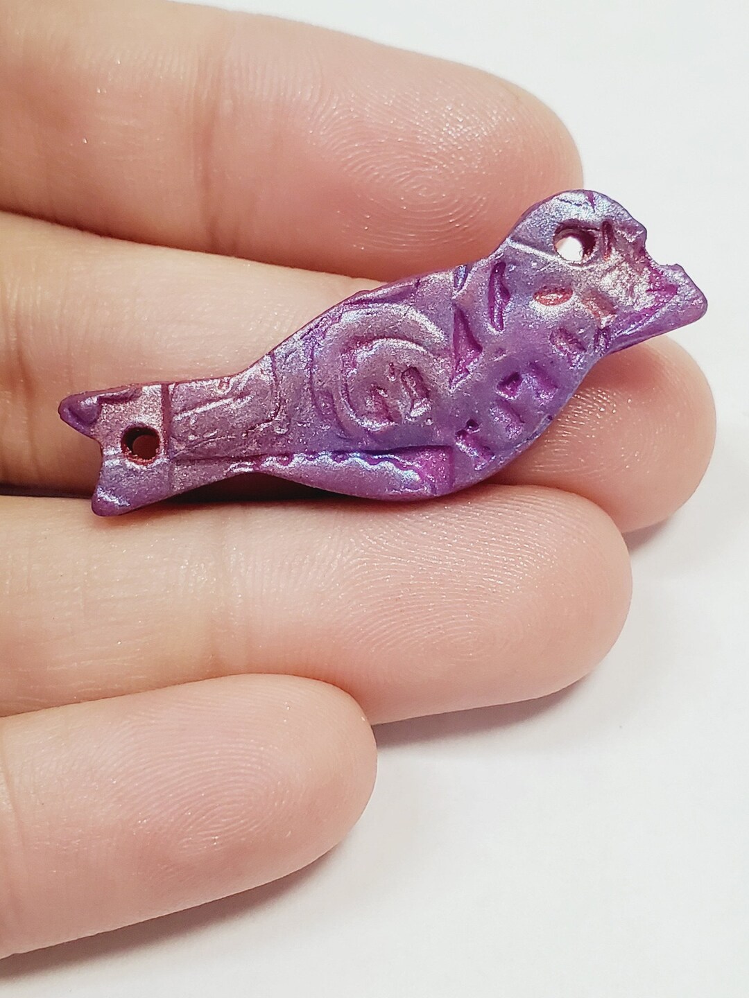 Artisan Hand Created and Textured Polymer Clay Cabochon, Clay Artisan ...
