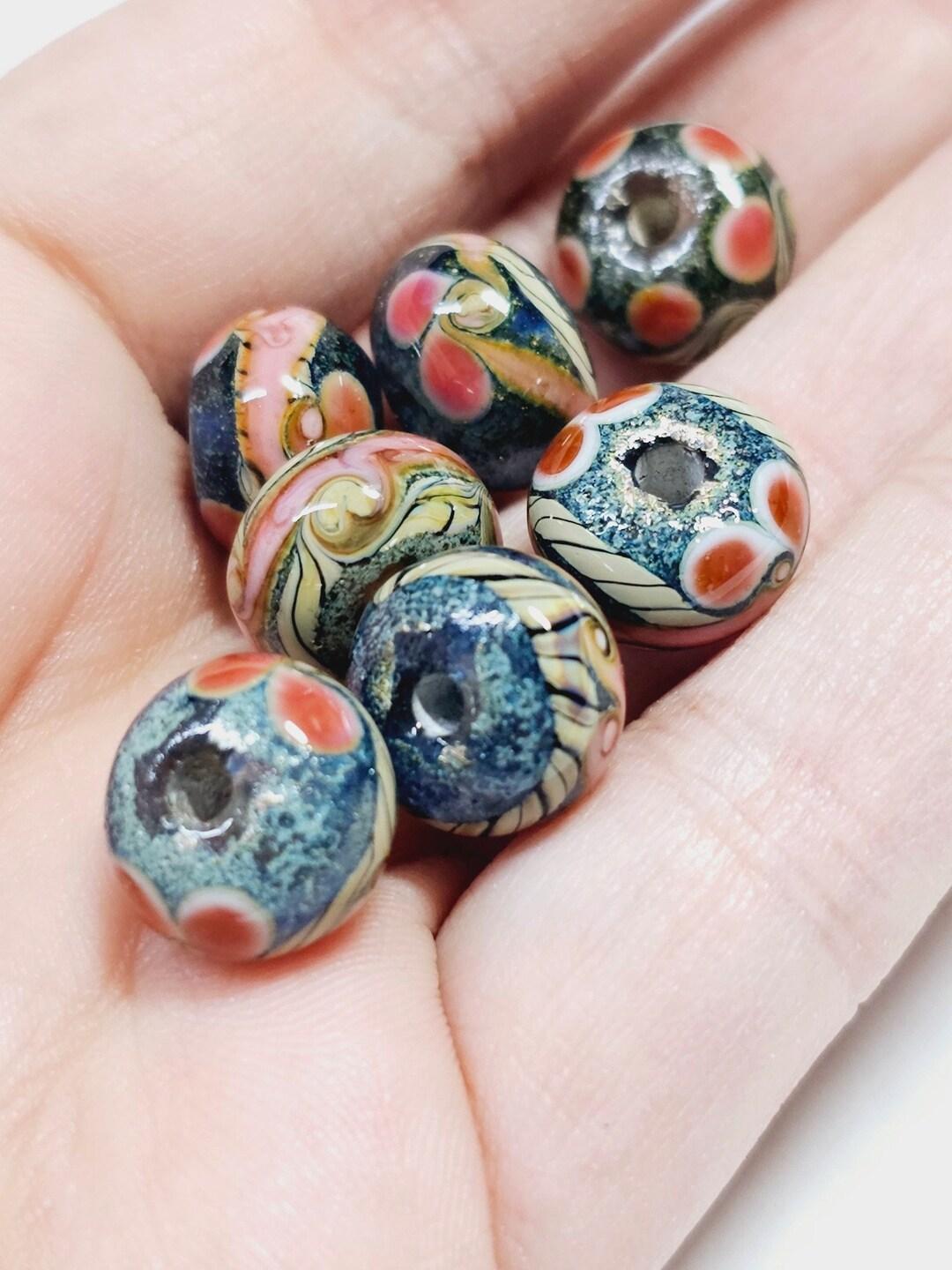 Artisan Lamp Worked Glass Bead Focal Set, Glass Focal Bead, Handmade ...