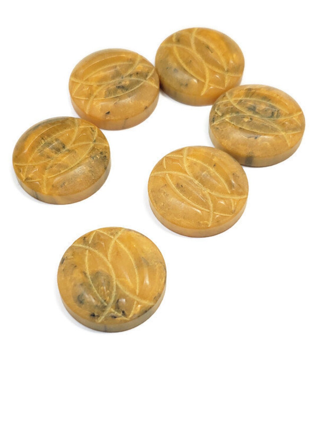 22mm Vintage Mustard Swirl Bakelite Cabochon, 1pc - Etsy