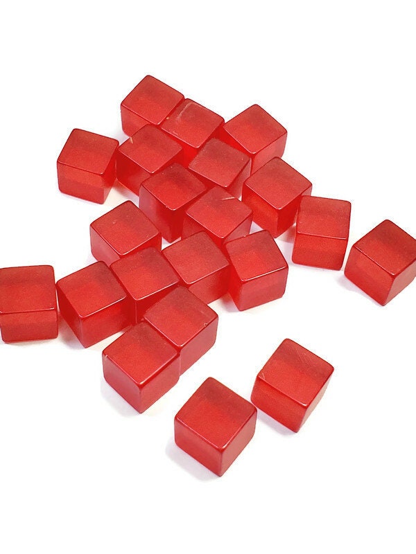 10mm Vintage Red Bakelite Cubes, 5pc - Etsy