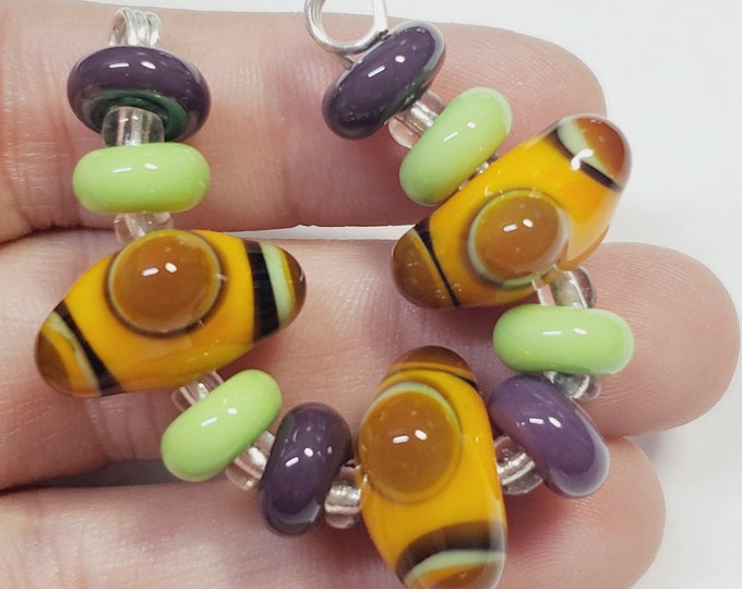 Artisan Lamp Worked Glass Bead Focal Set, Glass Focal Bead, Handmade ...