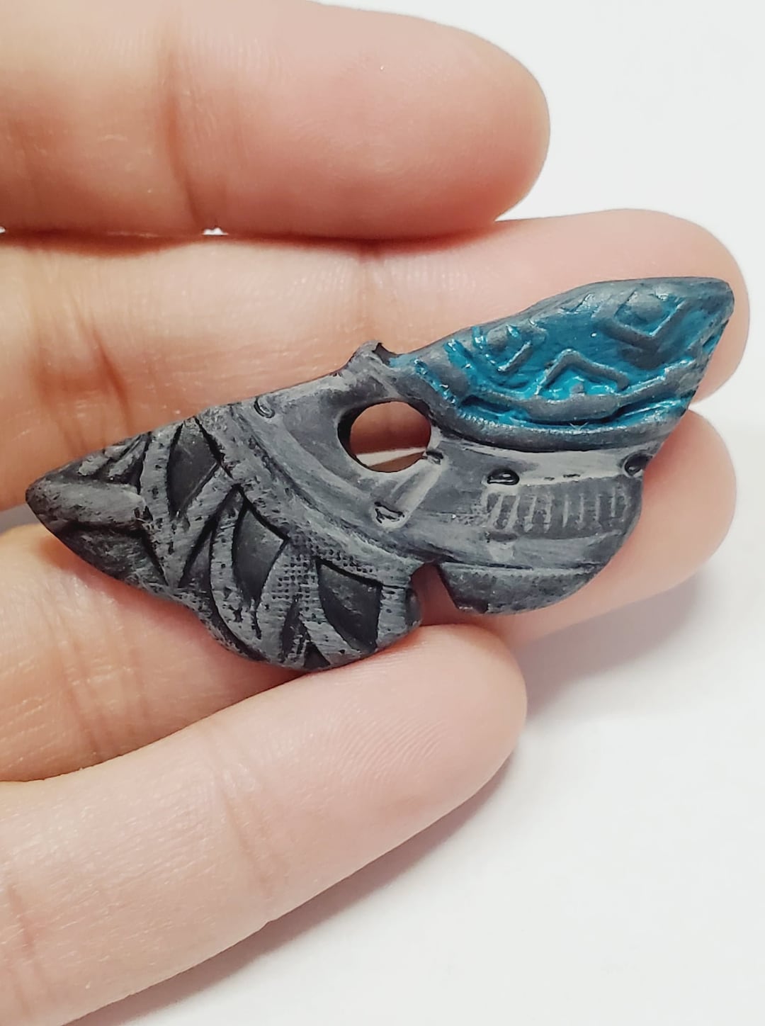 Artisan Hand Created and Textured Polymer Clay Cabochon, Clay Artisan ...