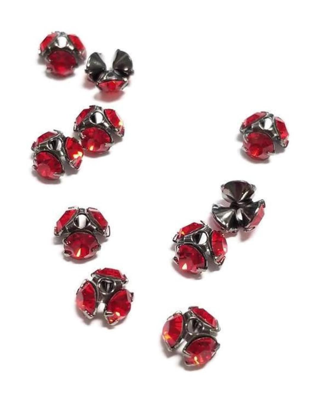 Vintage Siam Swarovski Bead Caps, 4pcs - Etsy