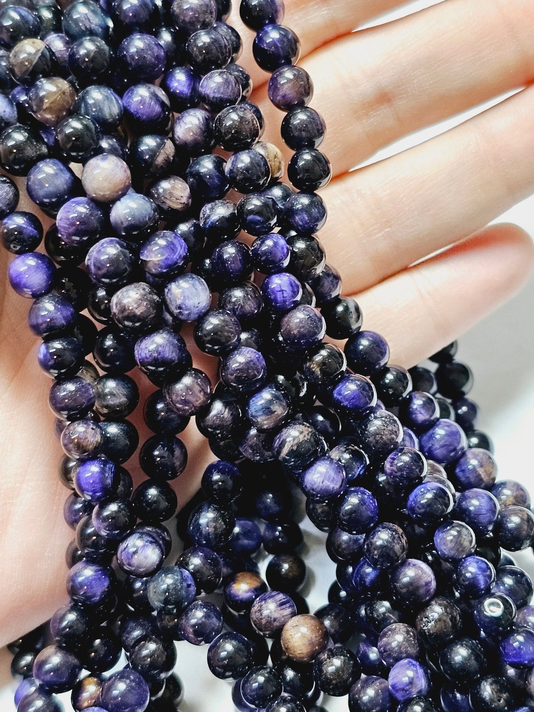6mm Purple Tiger Eye Round Gemstones, 1 Strand - Etsy