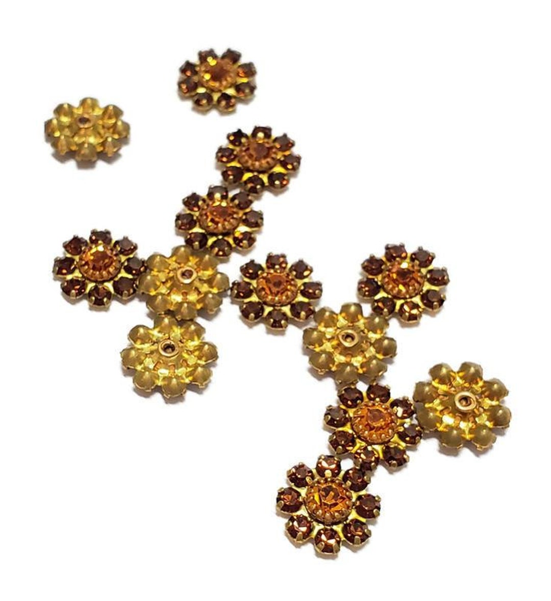 Vintage Swarovski Topaz Smokey Topaz Crystal Rhinestone Connectors ...