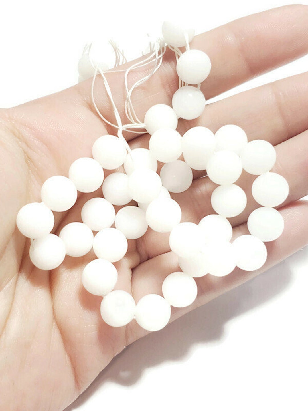 9mm Vintage White Alabaster Skim Milk Glass Bead Strands, 1 Strand - Etsy
