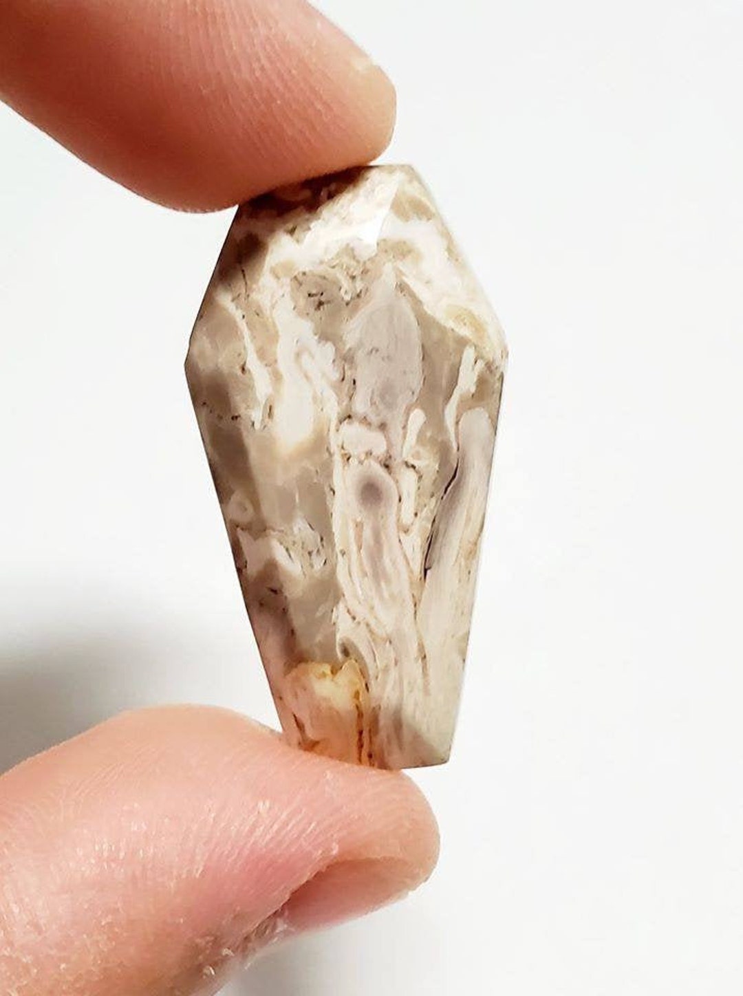 Coffin Shaped Faceted Palm Root Agate Gemstone Cabochon, 1pc - Etsy